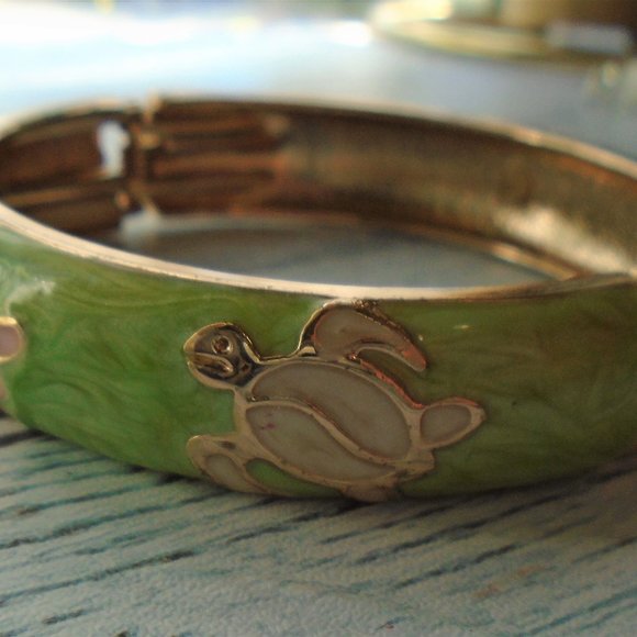 Jiu Long Xing | Jewelry | Vintage Jiu Long Xing Turtle Enameled Hinged ...
